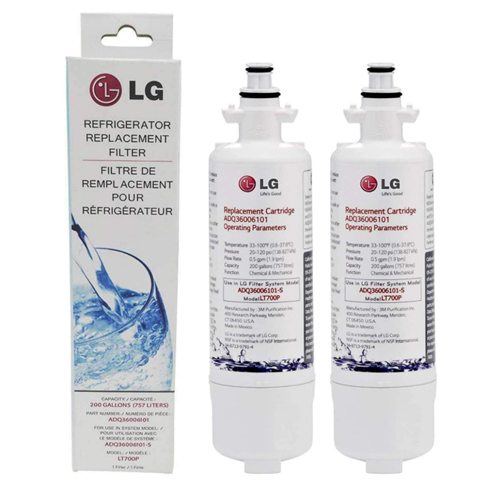 LT700P LG Refrigerator Fridge Water Filter ADQ36006101 ADQ36006102, 2 ...