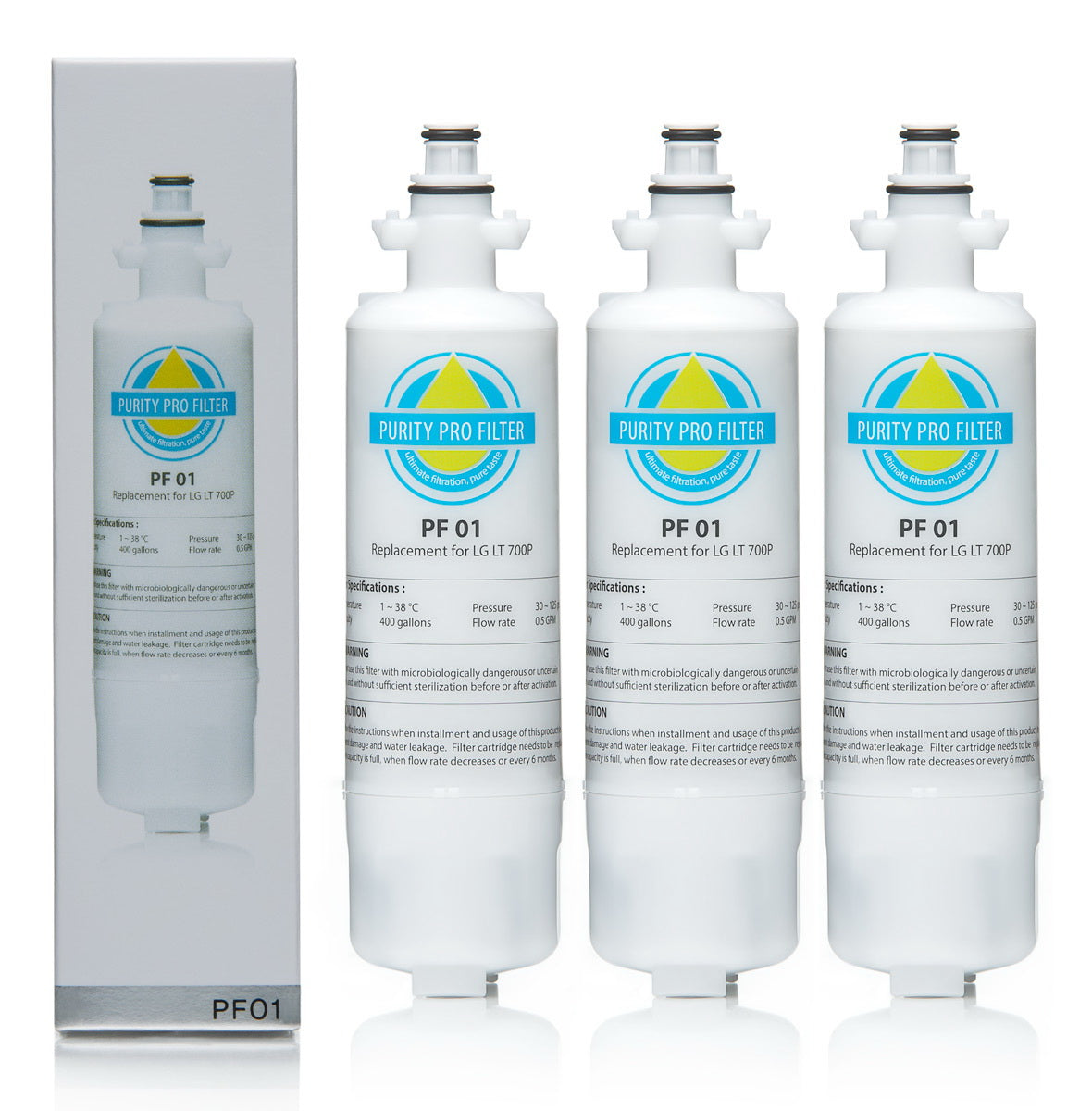 3 Pack Purity Pro PF-01 For LG LT700P Refrigerator Water Filter | OKS ...